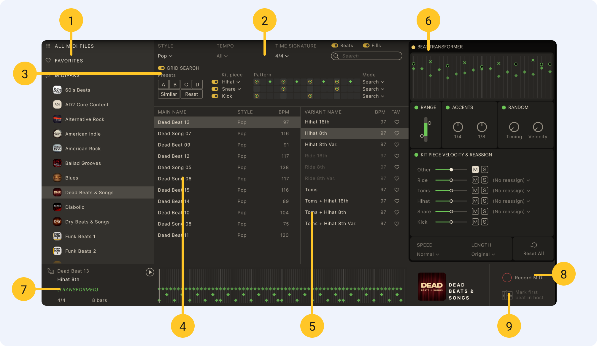 Interface overview - Beats page – XLN Audio Support