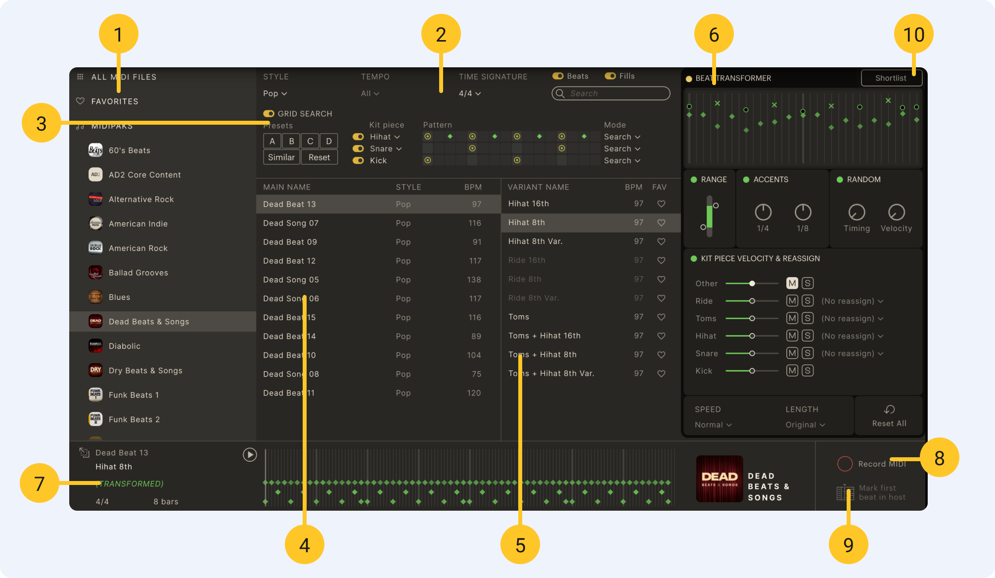 Interface overview - Beats page – XLN Audio Support
