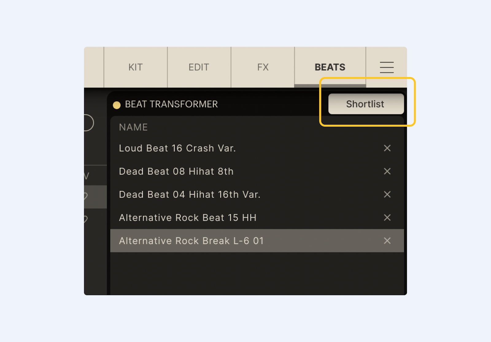 Interface overview - Beats page – XLN Audio Support